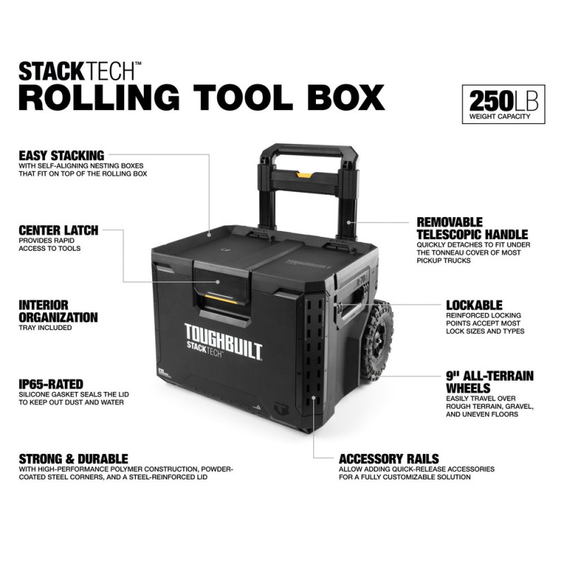 Ящик для инструментов TOUGHBUILT StackTech Rolling Tool Box TB-B1-B-70R ...